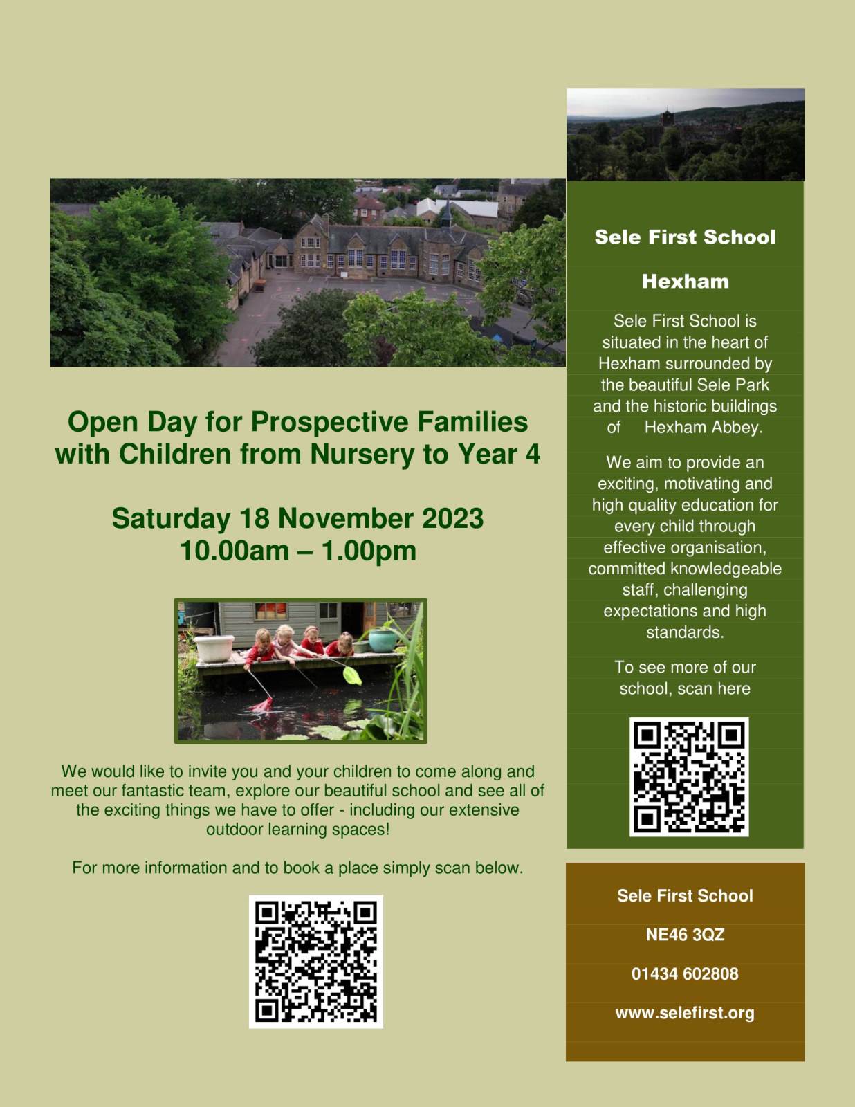 Sele First School - Admissions